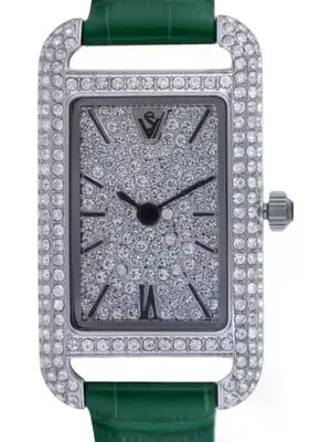 CHRISTIAN VAN SANT Opaline Crystal-embellished Rectangular Watch
