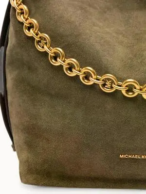 Michael Kors Large Nolita Chain-link Leather Shoulder Bag - Green