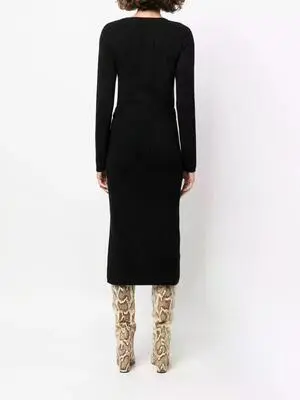 YVES SALOMON Ribbed-knit Midi Dress