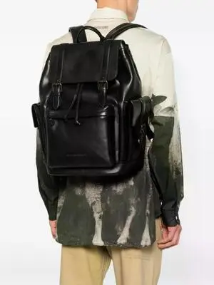 Officine Creative Bostonian 003 Buckle-fastening Leather Backpack