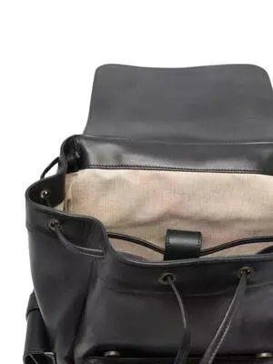 Officine Creative Bostonian 003 Buckle-fastening Leather Backpack