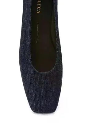 MARIA LUCA Chain-detail Square-toe Ballet Flats