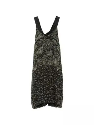 ANTONIO MARRAS VINTAGE 2000s Floral-print Tiered Midi Dress - Black