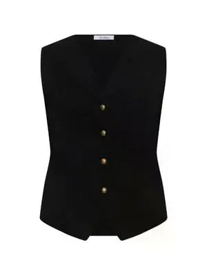 Max Mara Gola Button-up Vest - Black