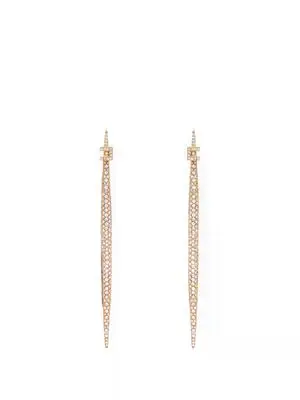 Elisabetta Franchi Rhinestone-embellished Logo-detail Earrings - Gold