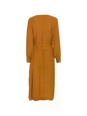 Dior 1970s Logo-print Belted Silk Midi Dress