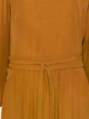 Dior 1970s Logo-print Belted Silk Midi Dress