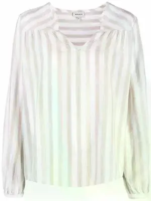 Woolrich Striped V-neck Blouse - Neutrals