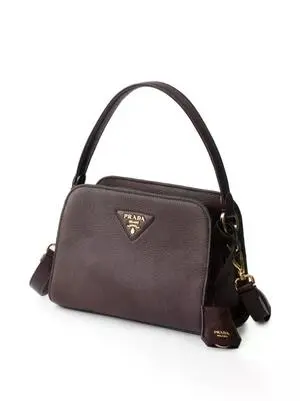 Prada Leather Mini Handbag - Brown