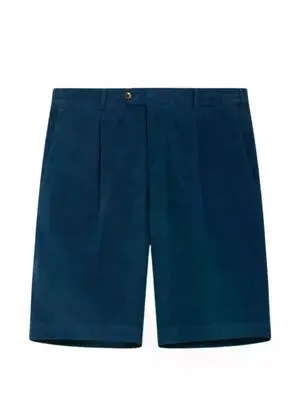 PT TORINO Pleated Corduroy Shorts - Blue