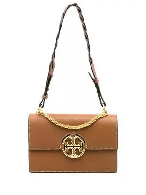 Tory Burch Logo-plaque Leather Shoulder Bag - Brown
