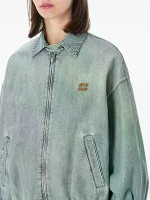 Miu Miu Chambray Elasticated-hem Denim Jacket