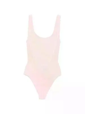 Hunza G Crinkle-effect Square-neck Swimsuit - Pink
