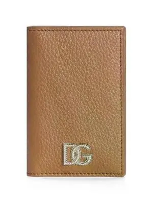 Dolce & Gabbana Card Holder In Calfskin With Logo - Neutrals