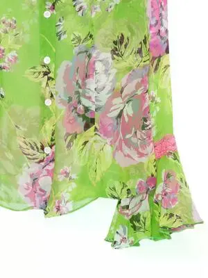 Dolce & Gabbana 2000s Floral-print Flared-sleeve Shirt