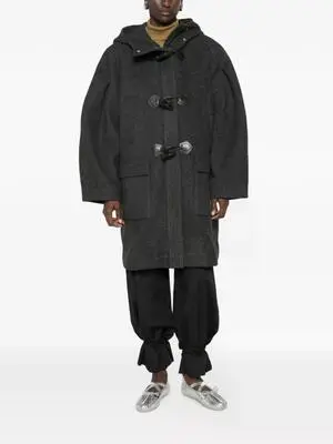 GANNI Hooded Toggle-fastening Coat