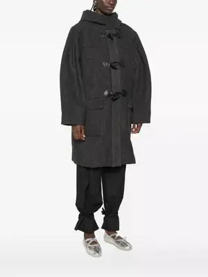 GANNI Hooded Toggle-fastening Coat