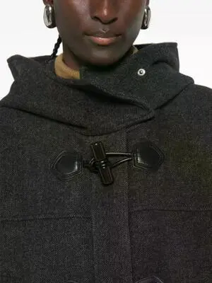 GANNI Hooded Toggle-fastening Coat