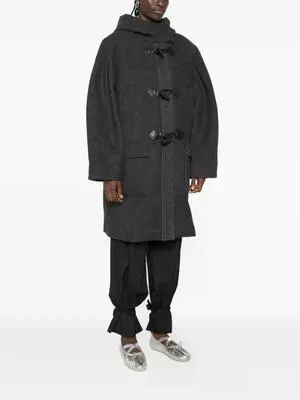 GANNI Hooded Toggle-fastening Coat