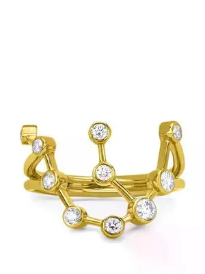 LOGAN HOLLOWELL Aquarius Constellation Diamond Ring In 14k Yellow Gold