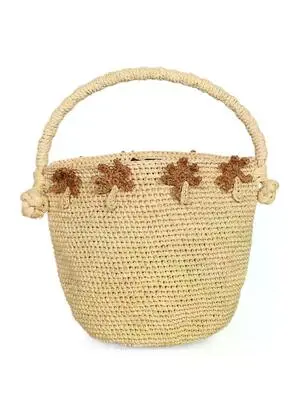 Alanui Crochet-knit Palm-tree Bucket Bag - Neutrals