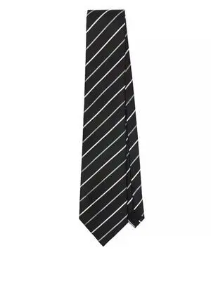 Saint Laurent Patterned-jacquard Tie - Black