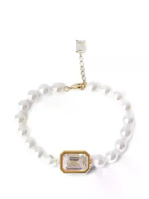 IZABEL DISPLAY Mega Pearl-embellished Crystal Bracelet - Gold