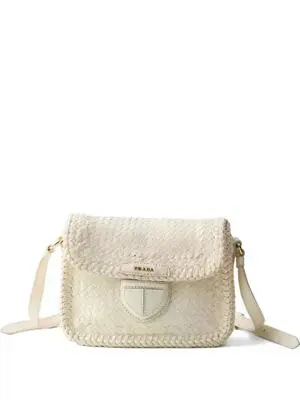 Prada Woven Leather Mini Bag - Neutrals