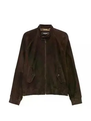 Dsquared2 Button-collar Suede Jacket - Brown