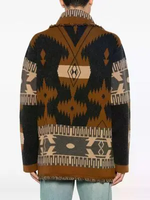 Alanui Jacquard-knit Fringed Cardigan