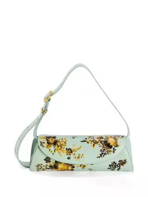 JIL SANDER Cannolo" Floral Print Leather Clutch Bag - Blue