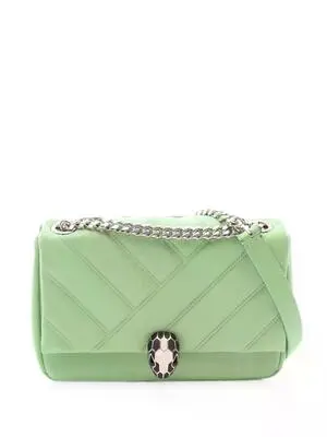 BVLGARI 2010s Serpenti Cabochon Shoulder Bag - Green