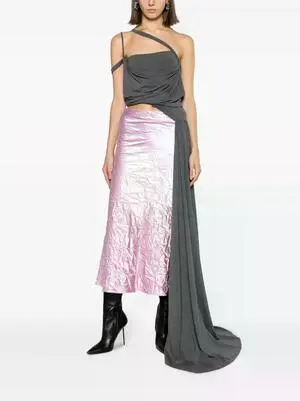 Attico Asymmetric-neckline Sash Top