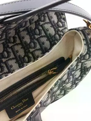 Dior 2010s Saddle Oblique Jacquard Tote Bag - Black
