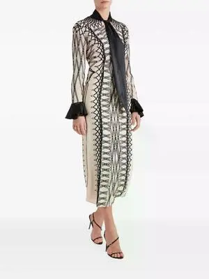 TEMPERLEY LONDON Cressida Pussy-bow Midi Dress - Neutrals