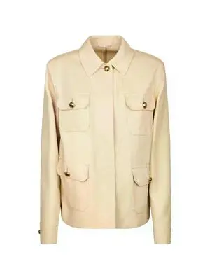Max Mara Button-up Cotton Shirt Jacket - Neutrals