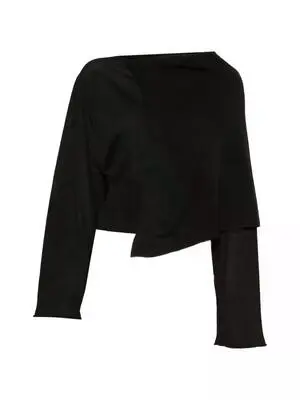 Rick Owens Asymmetric Draped Sweater - Black