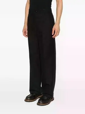Prada Pressed-crease Logo-plaque Trousers