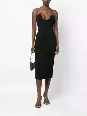 Herve Leger Ottoman Crystal-chain Embellished Midi Dress