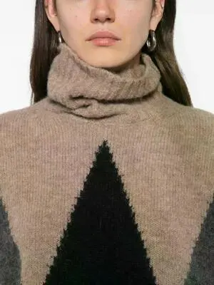 JUCCA Argyle Roll-neck Sweater