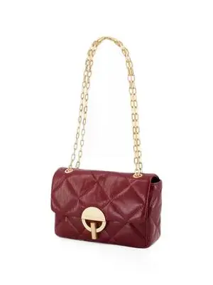 Vanessa Bruno Medium Moon Quilted Shoulder Bag - Red