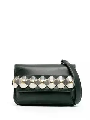 Ports 1961 Geometric-detail Leather Shoulder Bag - Green
