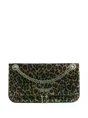 Zadig&Voltaire Rock Ii Leopard-print Leather Shoulder Bag - Brown