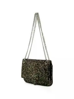 Zadig&Voltaire Rock Ii Leopard-print Leather Shoulder Bag - Brown