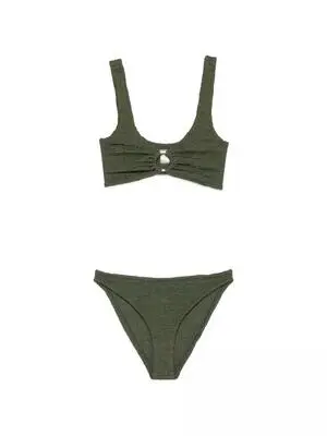 Hunza G Julia Metallic Crinkle Bikini - Green