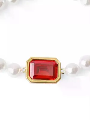IZABEL DISPLAY Emerald-cut Crystal Pearl Bracelet
