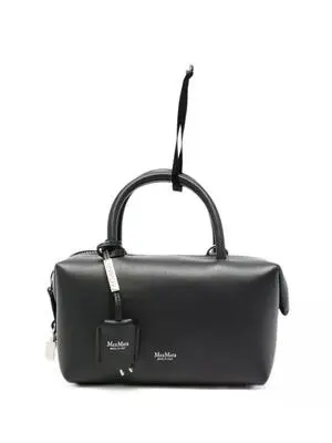 Max Mara Holdalls Logo-print Leather Mini Bag - Grey
