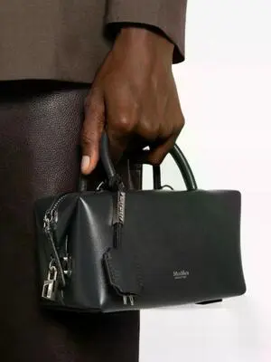 Max Mara Holdalls Logo-print Leather Mini Bag - Grey