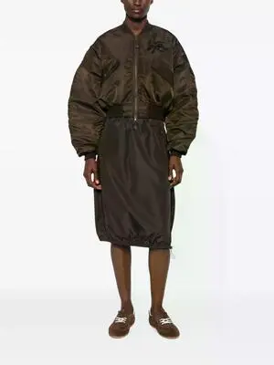 Cecilie Bahnsen Ruched-sleeve Cropped Bomber Jacket