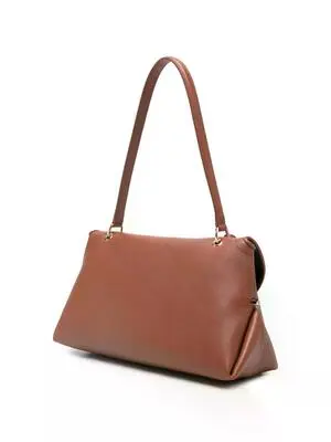 FERRAGAMO Gancini Pebbled Leather Tote Bag - Brown